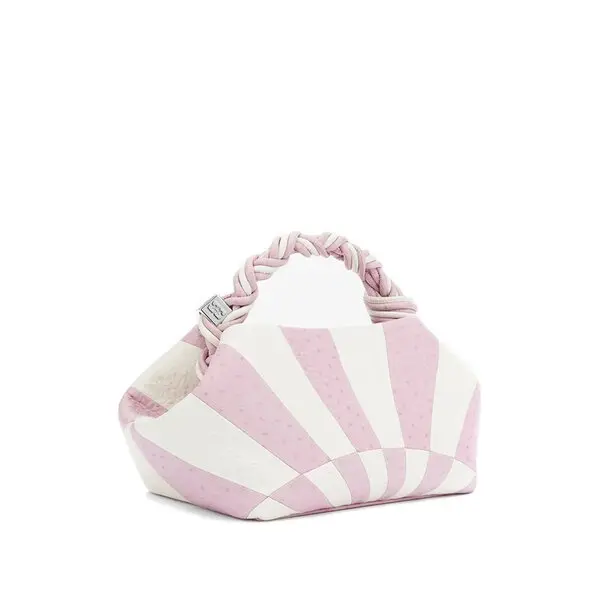 GANNI Textured Leather Shoulder Bag - Pink