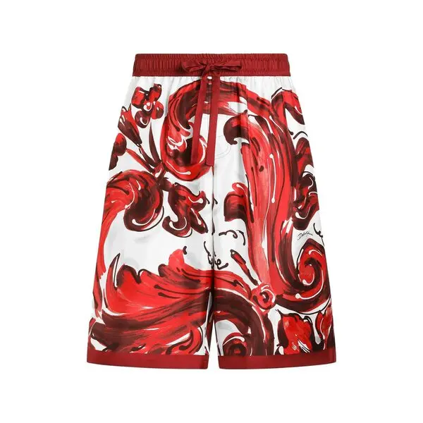 Dolce & Gabbana Printed Bermuda Shorts - Red