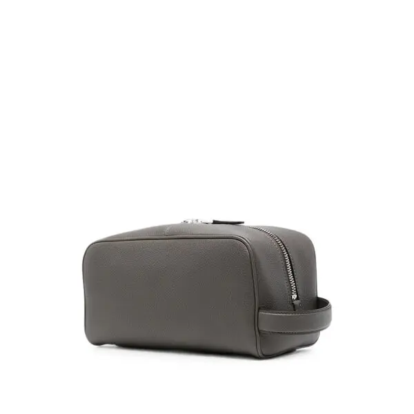 TOM FORD Grey Leather Wash Bag - Gray
