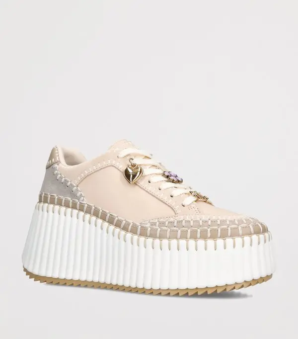 Chloé Leather Nama Runner Platform Sneakers
