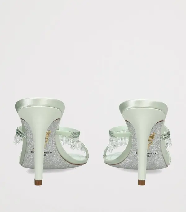 Rene Caovilla Leather Embellished Mule - Green