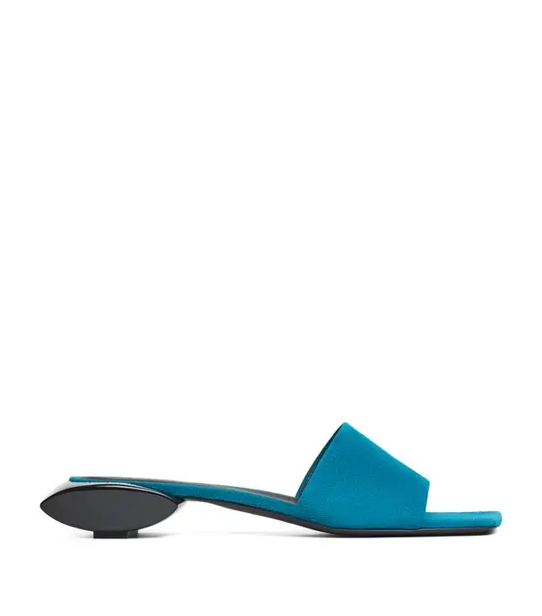 Alaïa Suede Ellipse Mules 30 - Blue