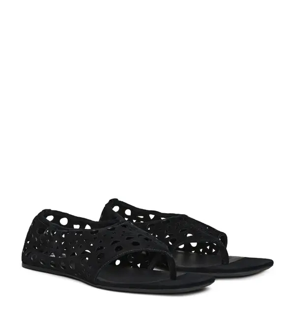 Alaïa Suede Vienne Thong Sandals