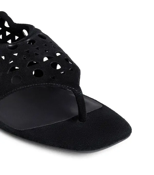 Alaïa Suede Vienne Thong Sandals