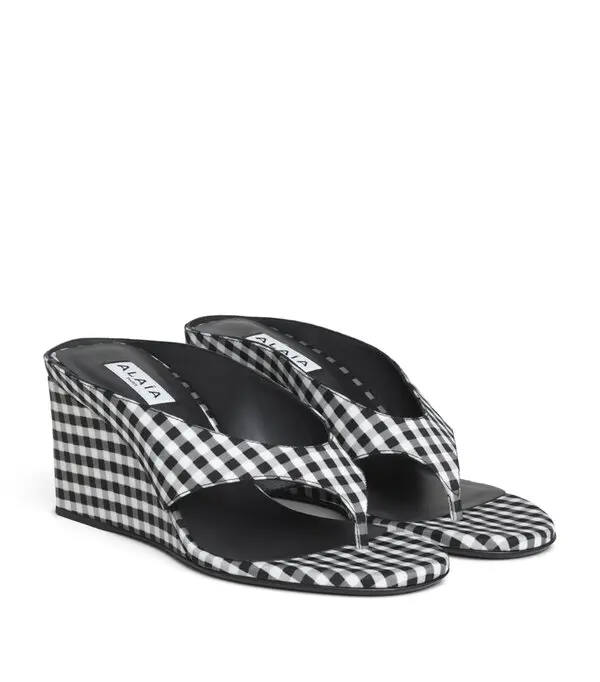 Alaïa Vichy Print Cube Sandals 75