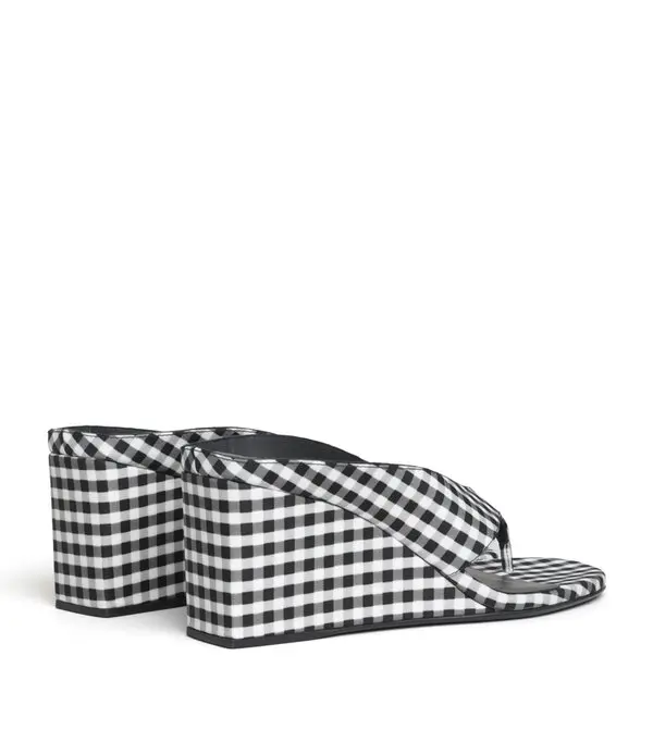 Alaïa Vichy Print Cube Sandals 75