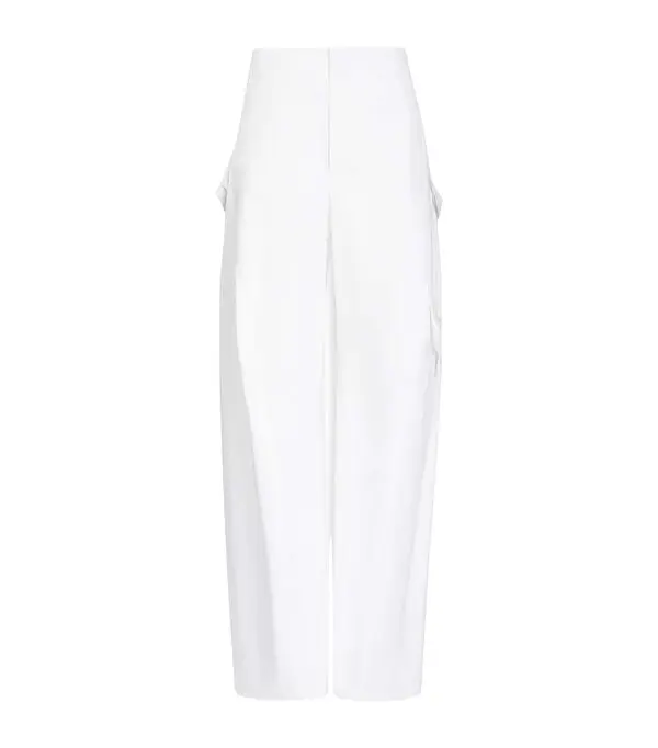 Alaïa Cotton Poplin Cargo Trousers - White