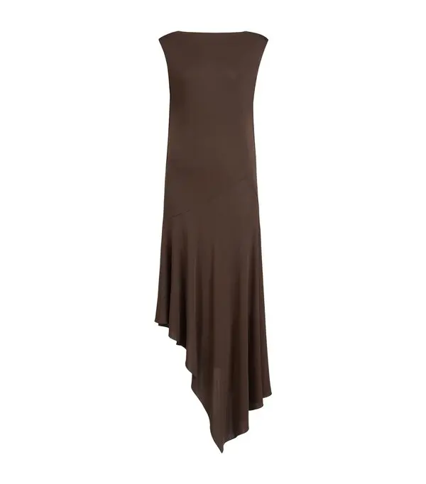 Alaïa Jersey Asymmetric Midi Dress - Brown