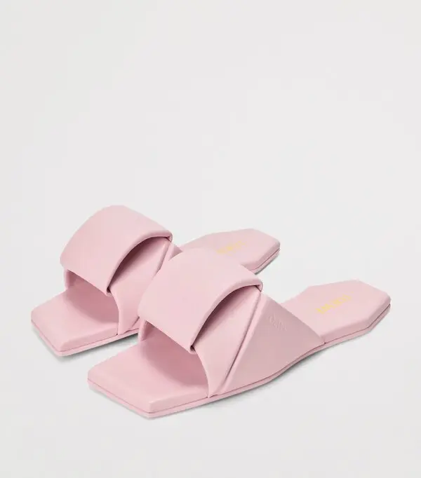 Loewe Leather Origami Slides - Pink