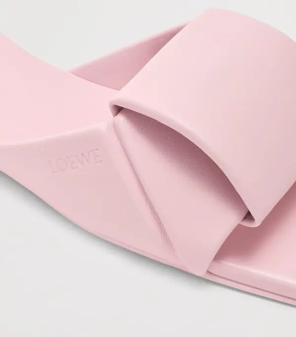 Loewe Leather Origami Slides - Pink