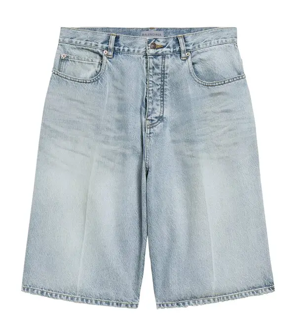 Balenciaga Stay Press Denim Shorts