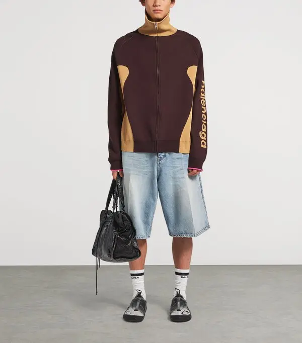 Balenciaga Stay Press Denim Shorts