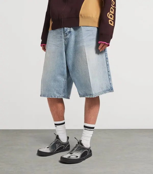 Balenciaga Stay Press Denim Shorts