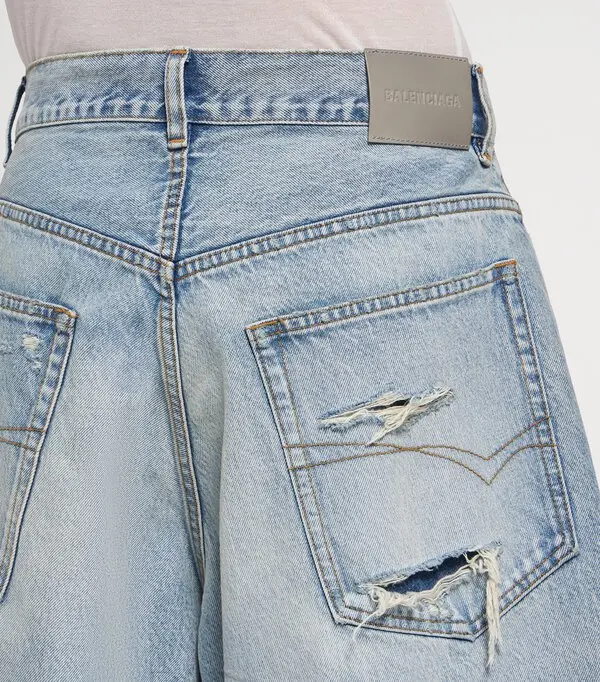 Balenciaga Stay Press Denim Shorts