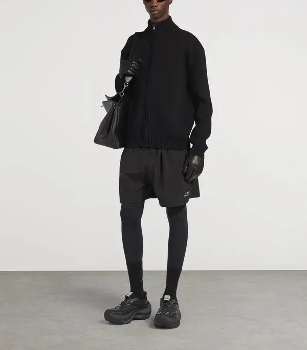 Balenciaga Wool Artwork Patch Zip-up Jacket