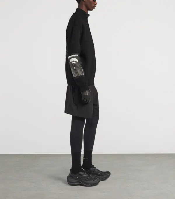 Balenciaga Wool Artwork Patch Zip-up Jacket