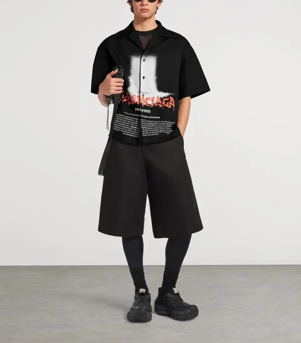Balenciaga Graphic Print Bowling Shirt