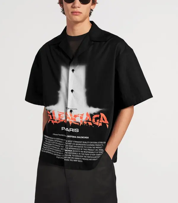 Balenciaga Graphic Print Bowling Shirt