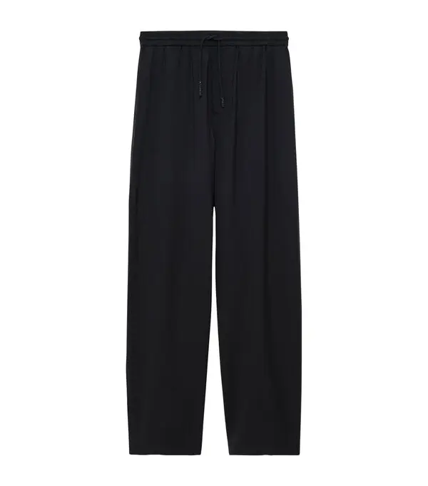 Loewe Wool-blend Drawstring Trousers - Black