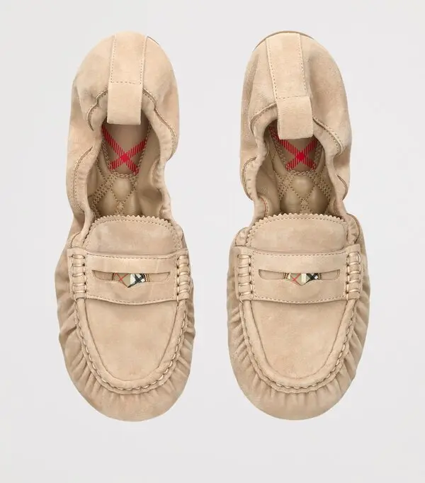 Burberry Suede Fawn Loafers