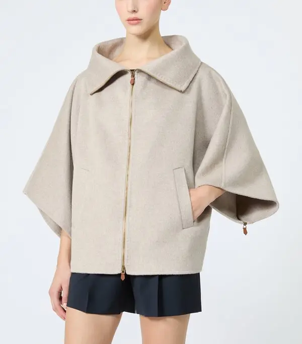 Max Mara Cashmere Cape-sleeve Jacket