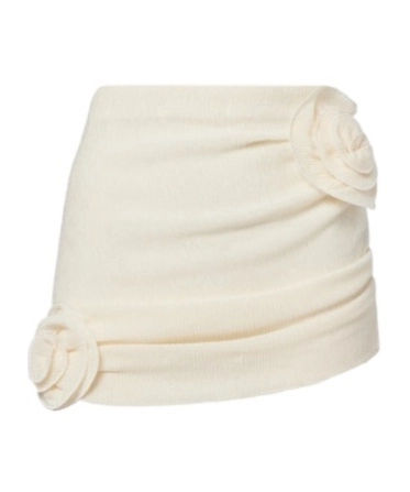 Magda Butrym Floral-appliqué Crêpe Miniskirt - White