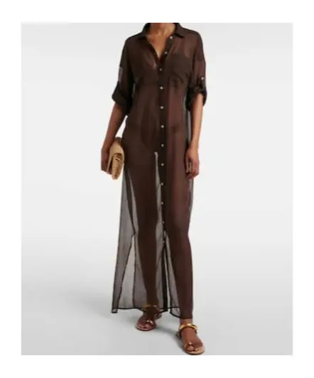 ZANELLATO Mika Sheer Maxi Shirt Dress