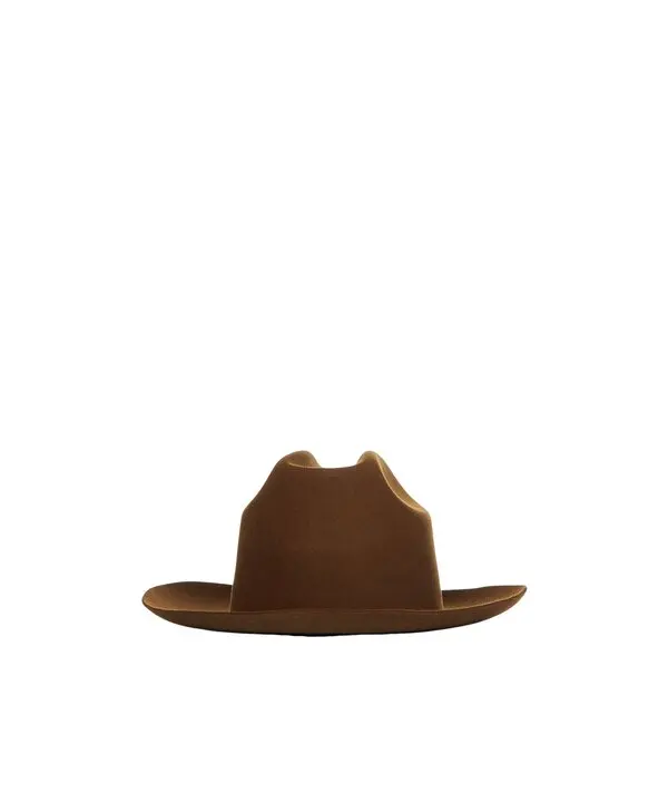 LARDINI Pinched Crown Felted Fedora Hat