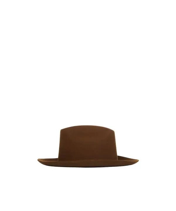 LARDINI Pinched Crown Felted Fedora Hat