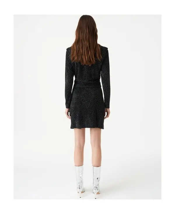 IRO PARIS Upwood Long-sleeved Crossover Collar Dress