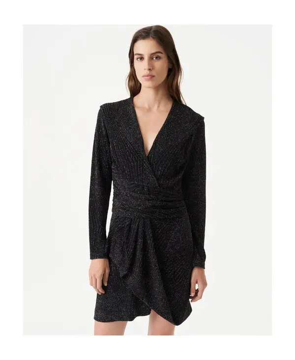 IRO PARIS Upwood Long-sleeved Crossover Collar Dress