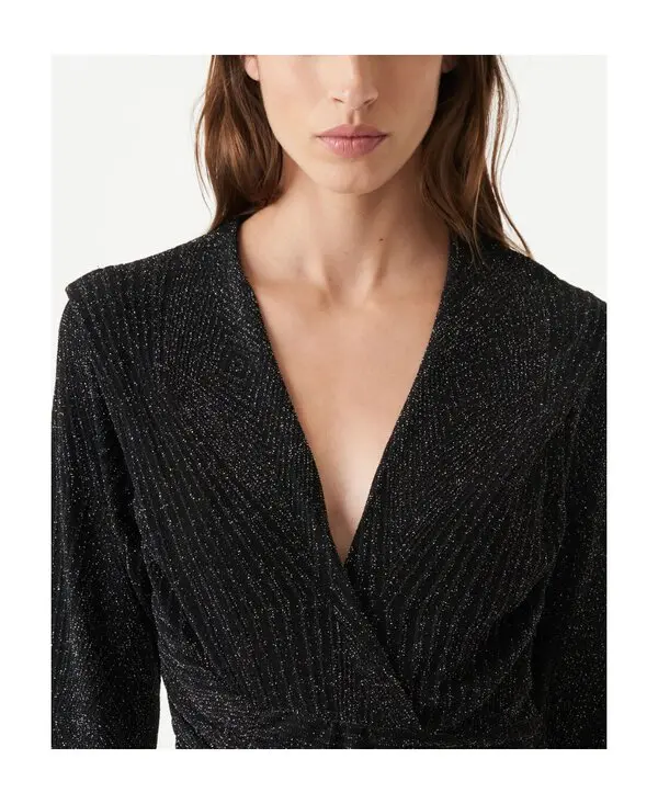 IRO PARIS Upwood Long-sleeved Crossover Collar Dress