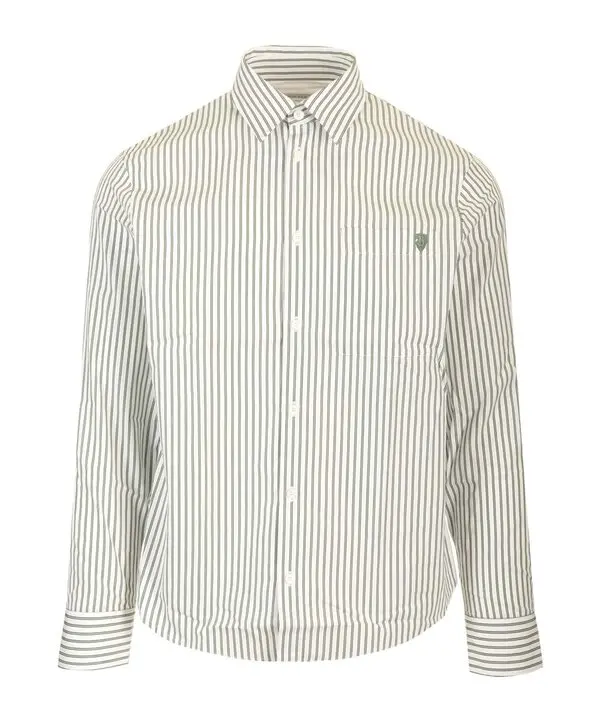 Burberry Logo Embroidered Striped Shirt