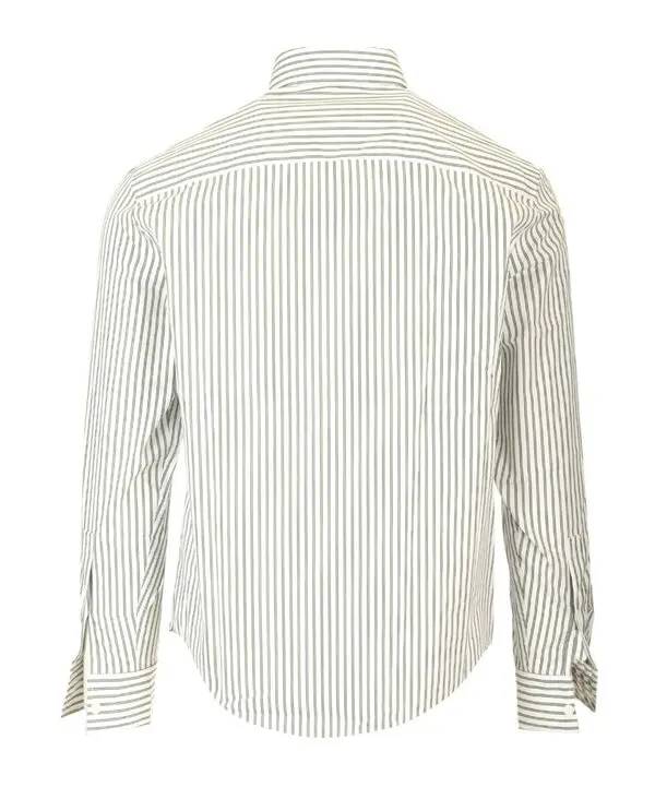 Burberry Logo Embroidered Striped Shirt