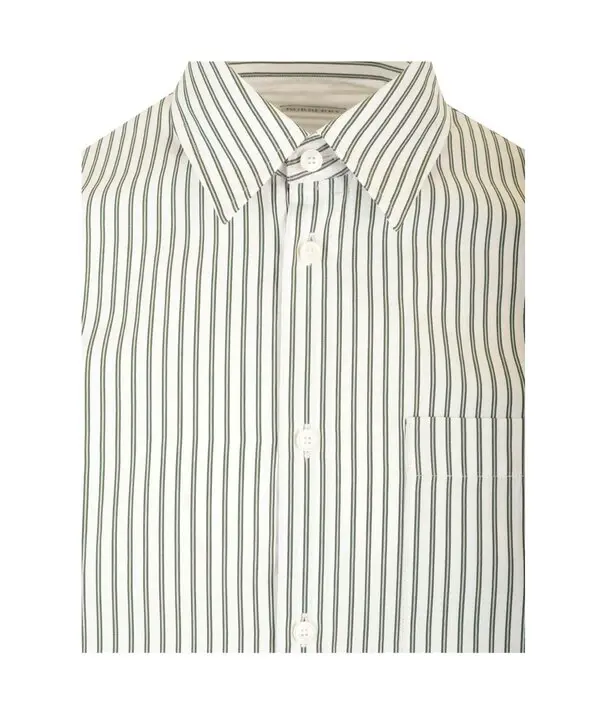 Burberry Logo Embroidered Striped Shirt