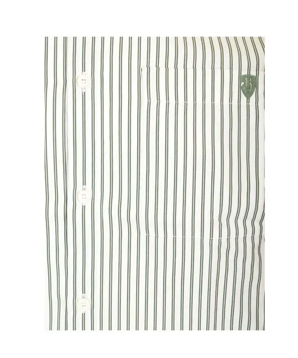 Burberry Logo Embroidered Striped Shirt
