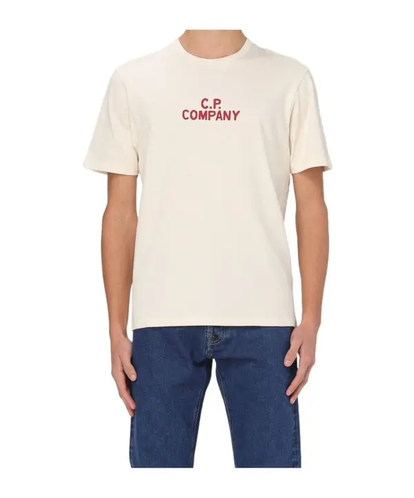 C.P. COMPANY Logo-printed Crewneck T-shirt - Beige