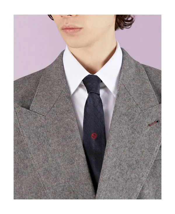 Gucci Jacquard Neck Tie - Blue