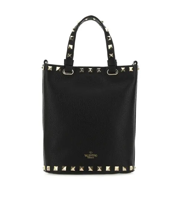 Valentino Garavani Rockstud Logo Printed Tote Bag
