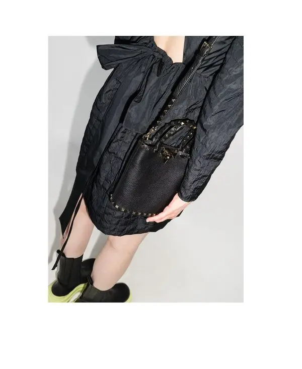 Valentino Garavani Rockstud Logo Printed Tote Bag