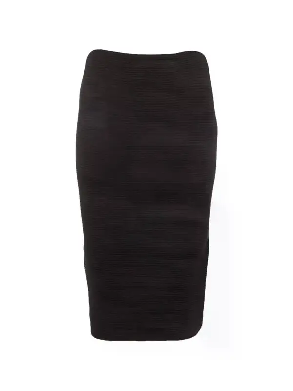 Emporio Armani Ribbed Midi Skirt - Black