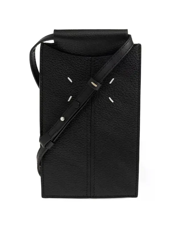 MAISON MARGIELA Grained-leather Phone Holster Bag - Black