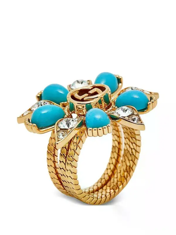 Gucci Interlocking G Flower Ring