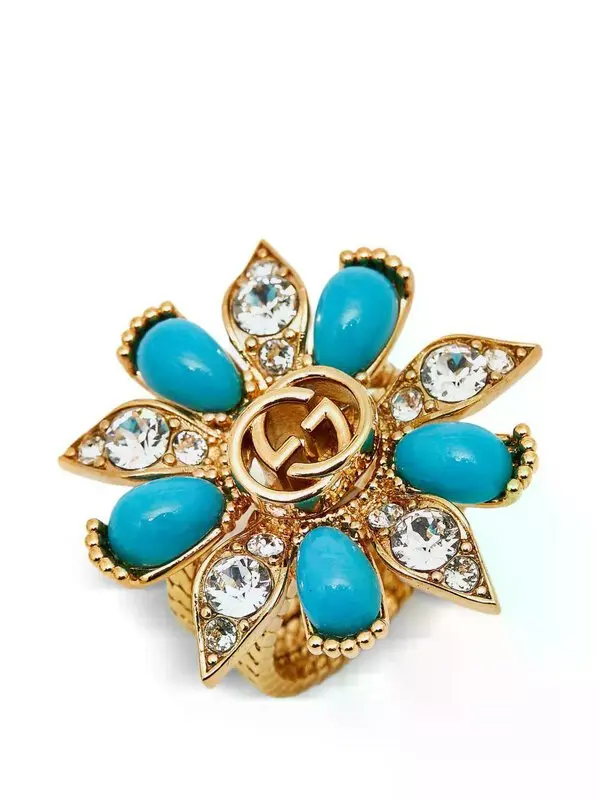 Gucci Interlocking G Flower Ring