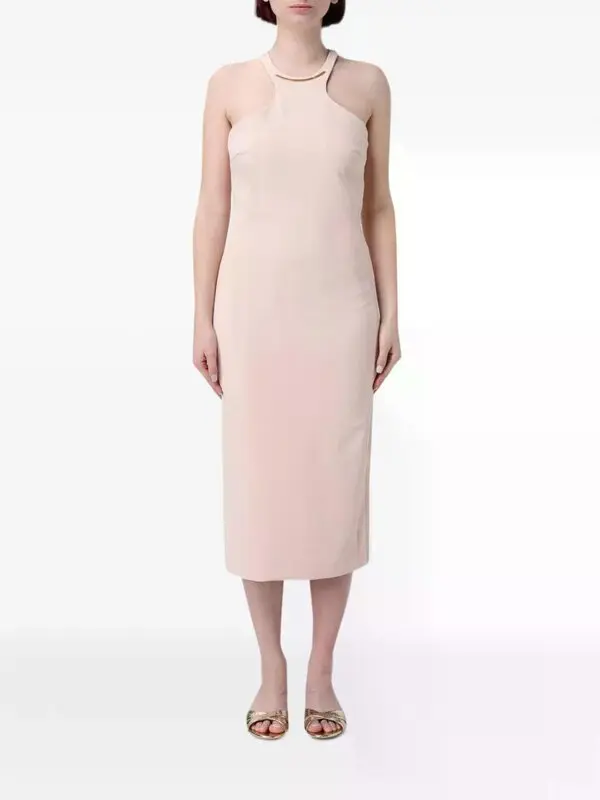 Elisabetta Franchi Halterneck Crêpe Dress - Neutrals