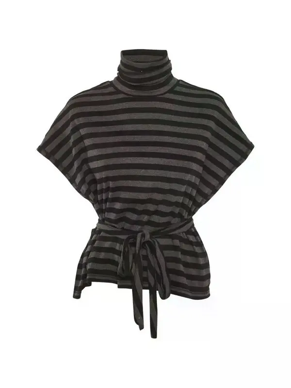 Sonia Rykiel Paris Striped Belted Top - Grey