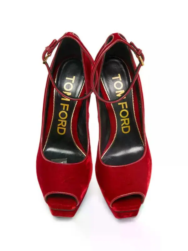 TOM FORD Velvet Peep-toe Pumps