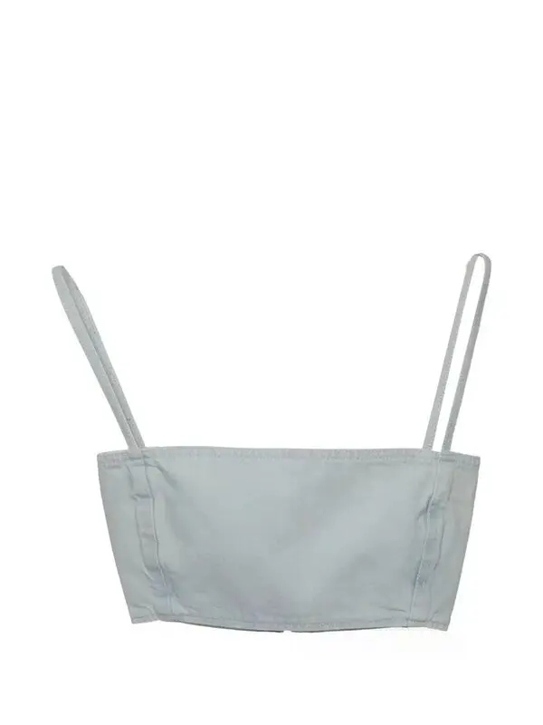 Alaïa Light Denim Bandeau Bustier Top