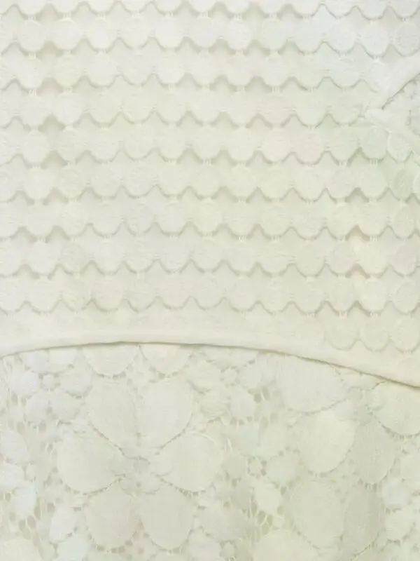Diane Von Furstenberg White Lace V-neck Sleeveless Mini Dress