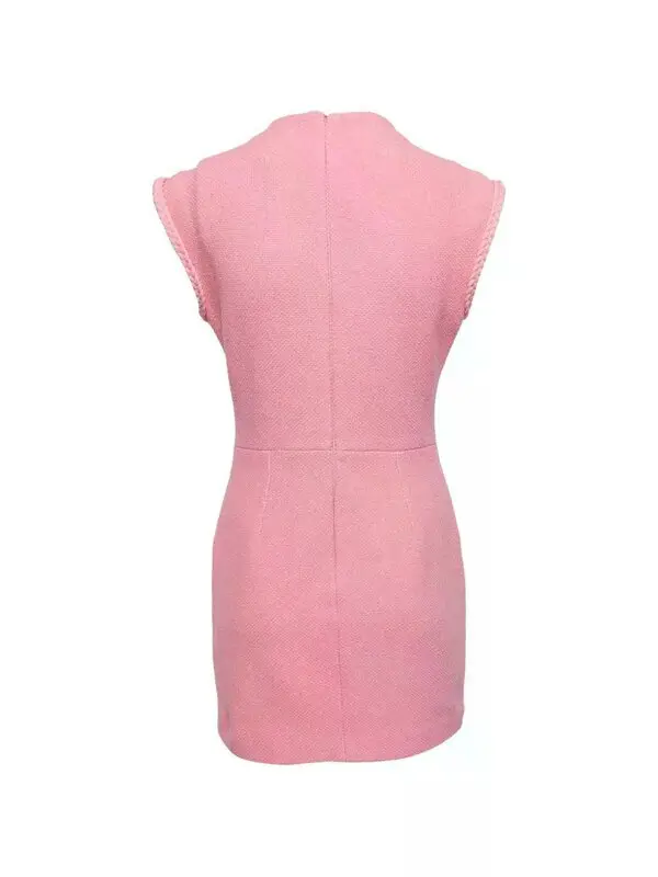 Maje Sleeveless Tweed Mini Dress With Braided Trim